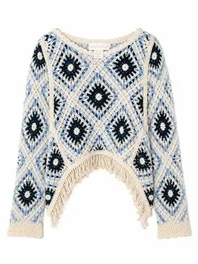 House of Harlow 1960 | Tops | House Of Harlow 96 Crochet Fringe Poncho ...